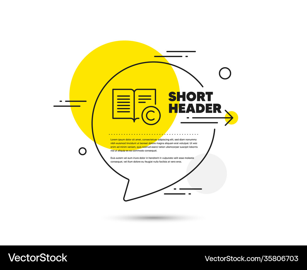 Copyright line icon copywriting or book sign Vector Image