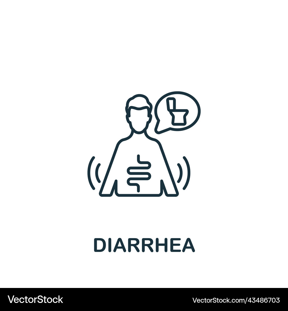 Diarrhea icon monochrome simple allergy Royalty Free Vector