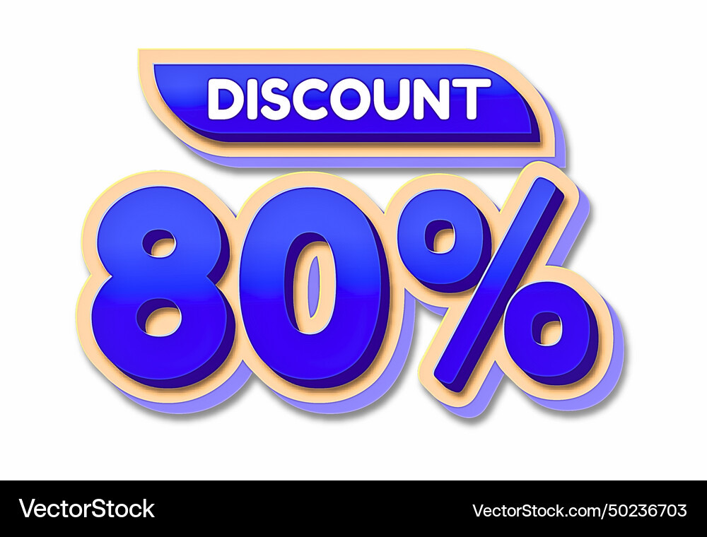 Discount offer 80 percent off Royalty Free Vector Image