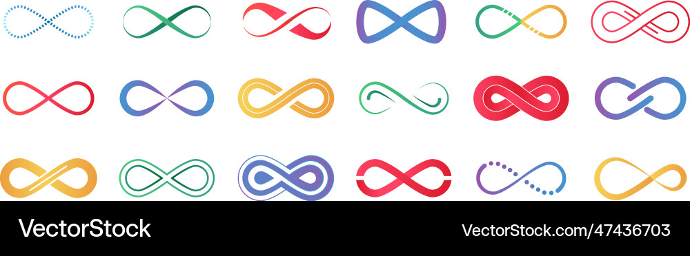 Eternity forever icons infinity eternal sign Vector Image