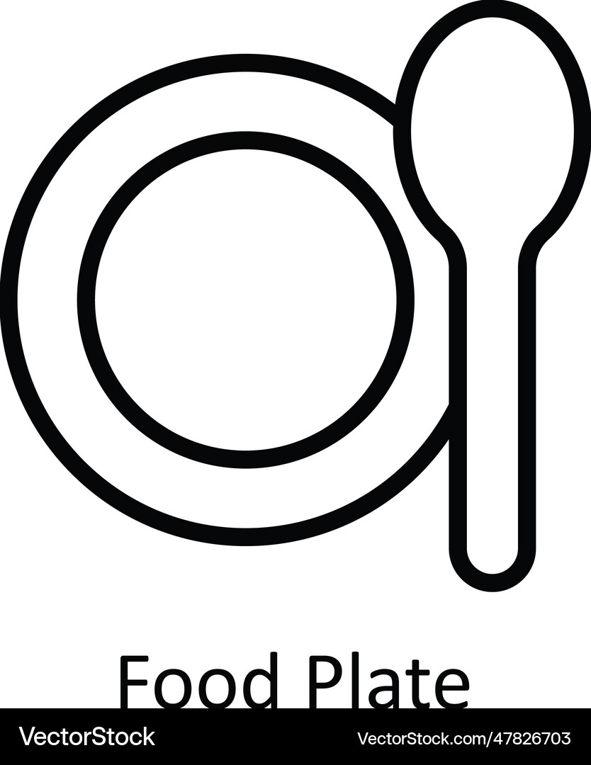 Food plate outline icon design Royalty Free Vector Image