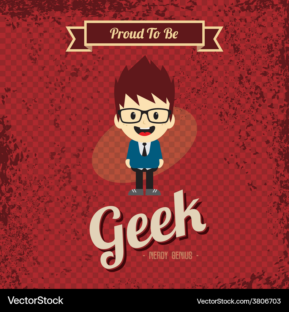 Genius geek retro cartoon Royalty Free Vector Image