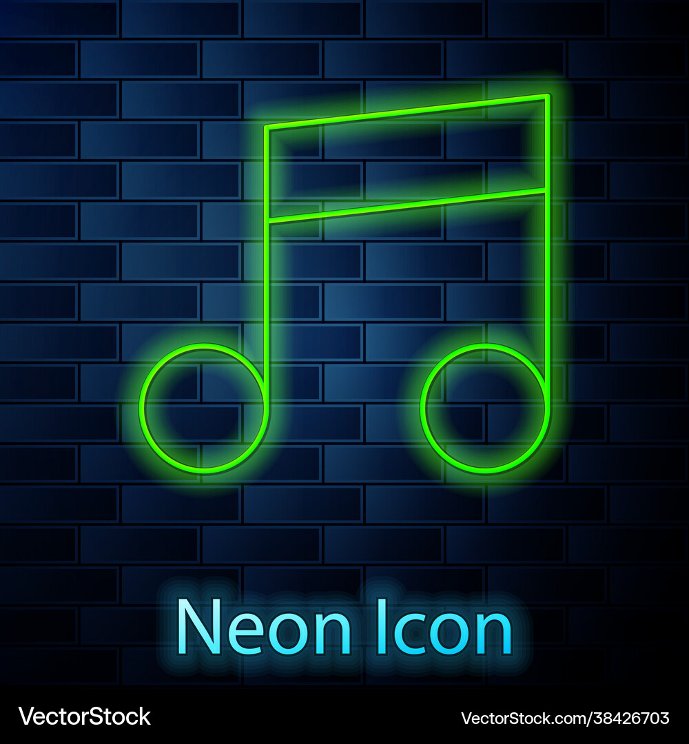 Glowing neon line music note tone icon isolated Vector Image