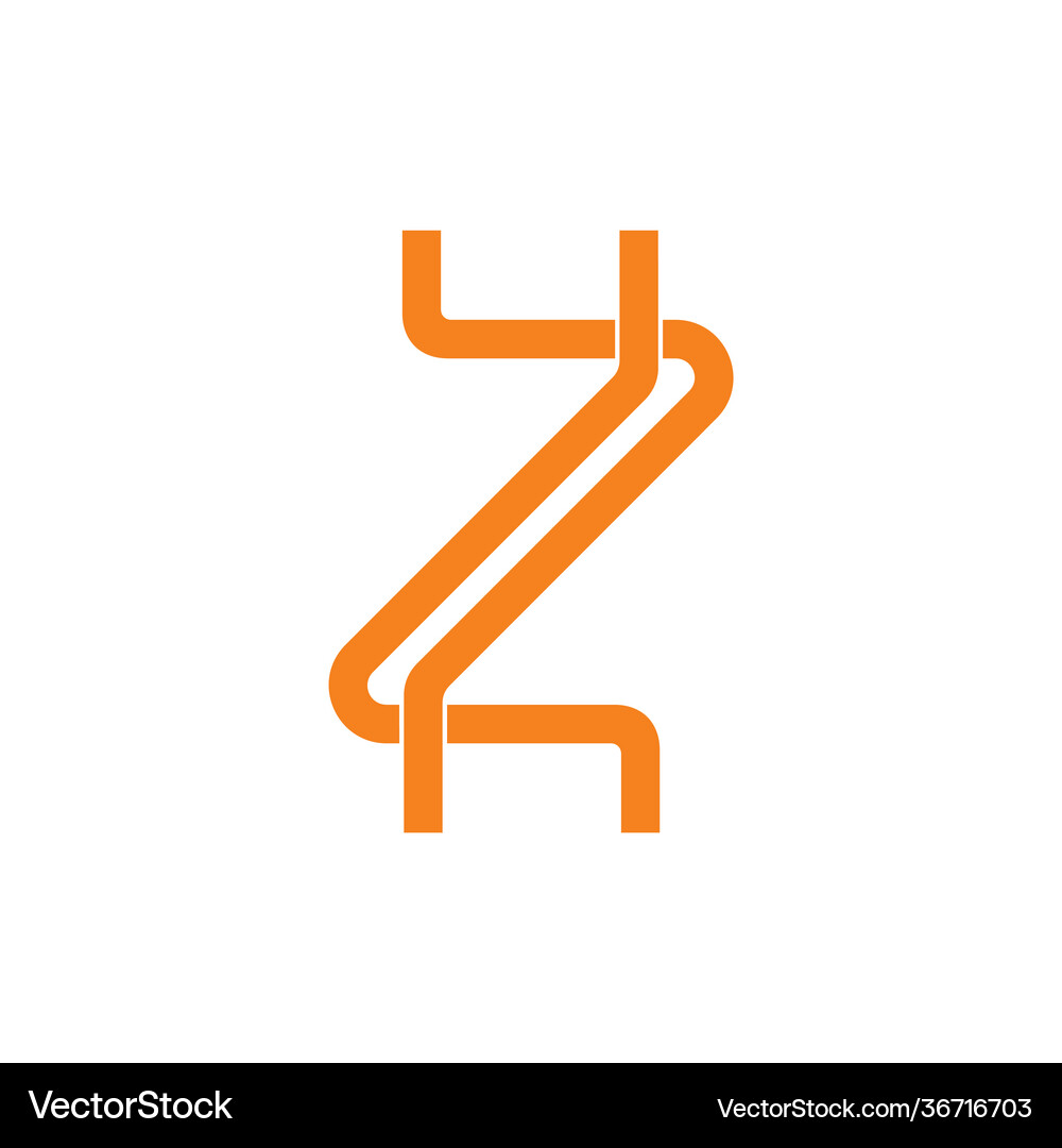 Letter lz linked line simple brand logo Royalty Free Vector