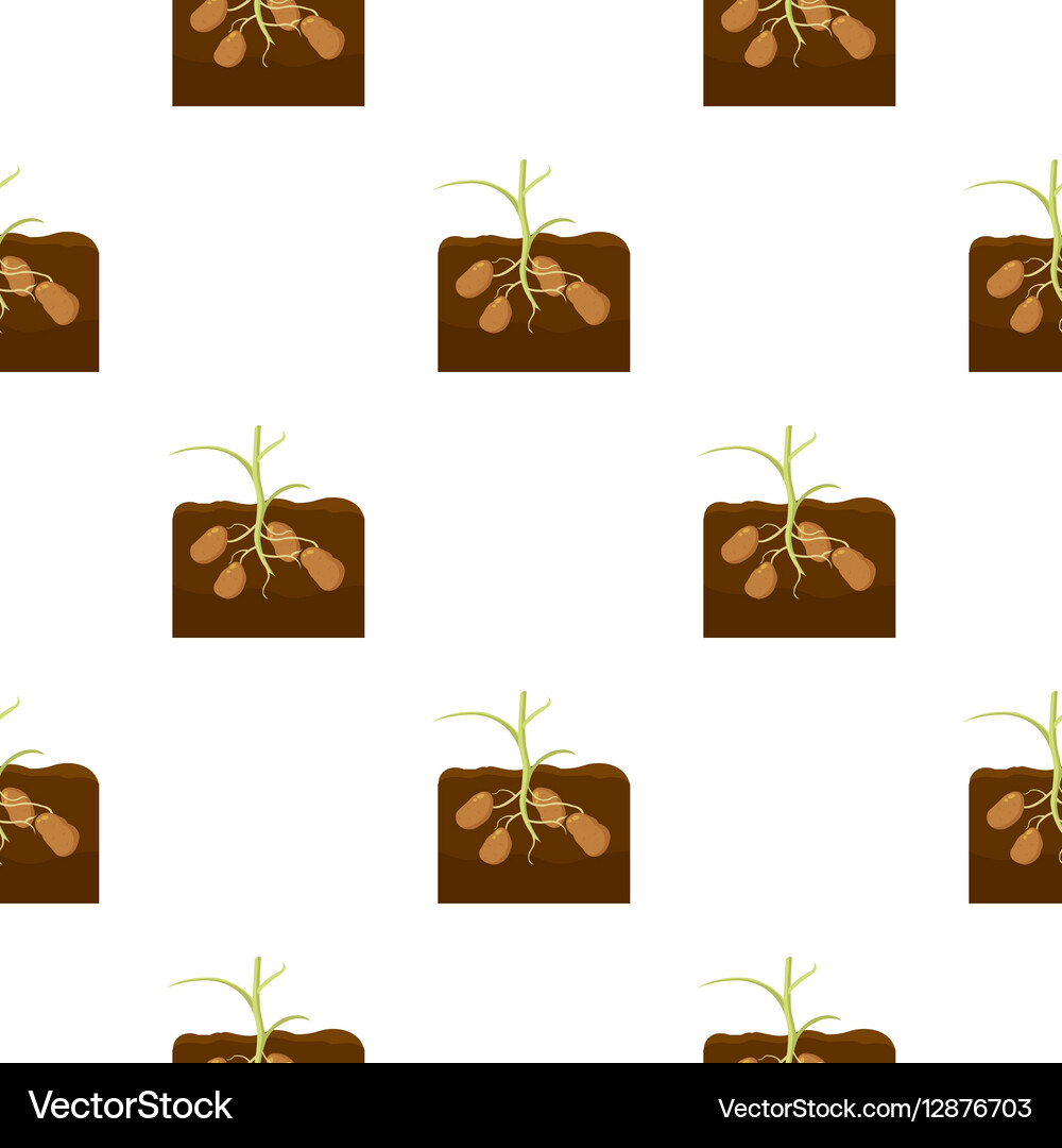 Potato icon cartoon single plant from Royalty Free Vector