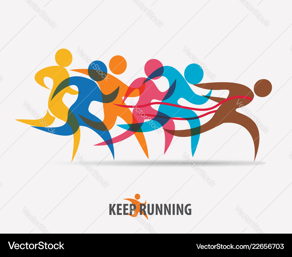 Running people set symbols competition and Vector Image
