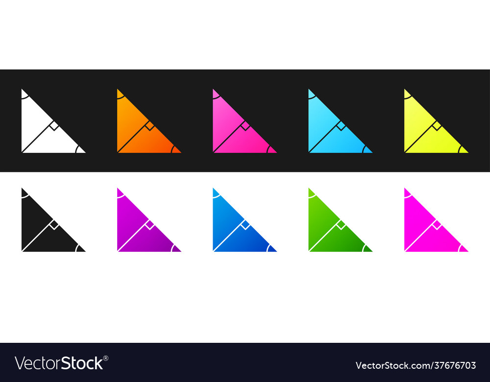 Set Angle Bisector A Triangle Icon Isolated Vector Image
