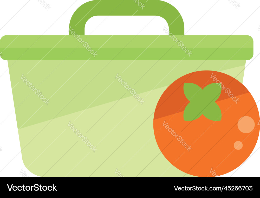 Tomato lunch box icon flat healthy meal Royalty Free Vector