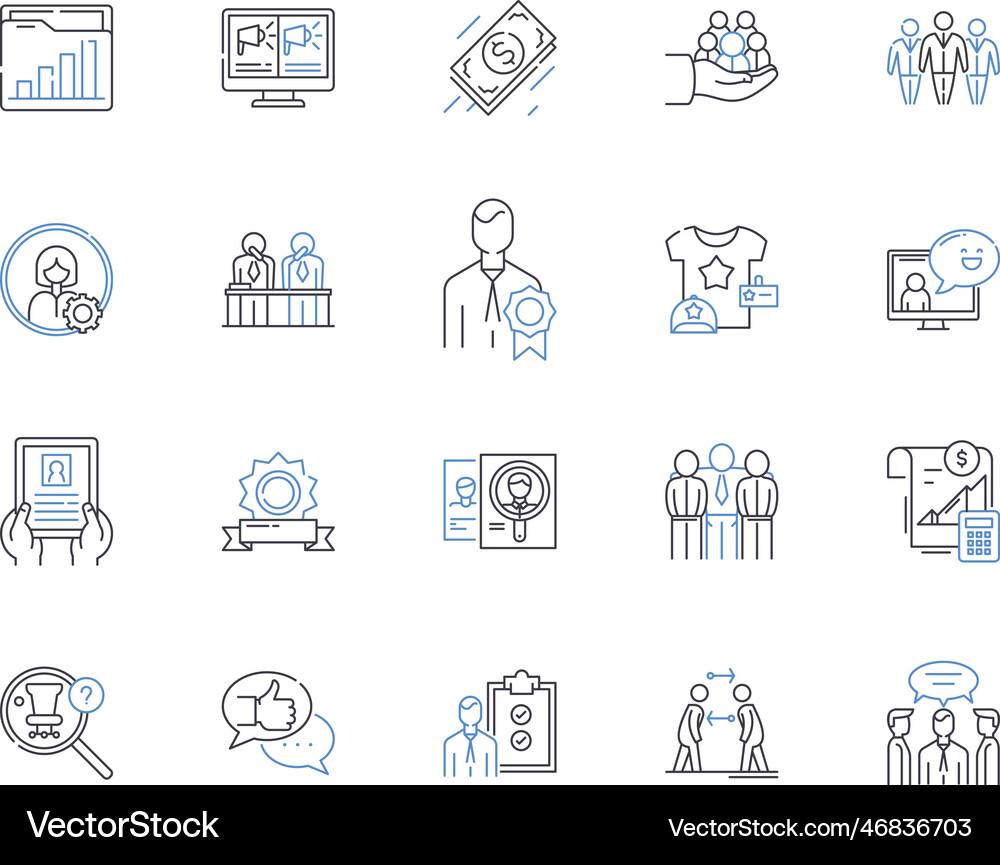 Video production line icons collection Royalty Free Vector