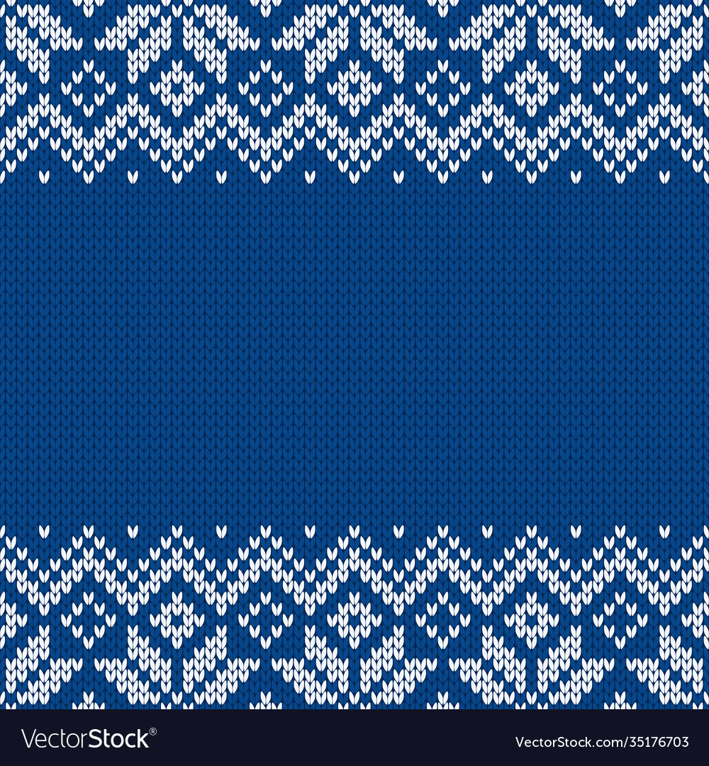 Winter knitted wool sweater pattern Royalty Free Vector