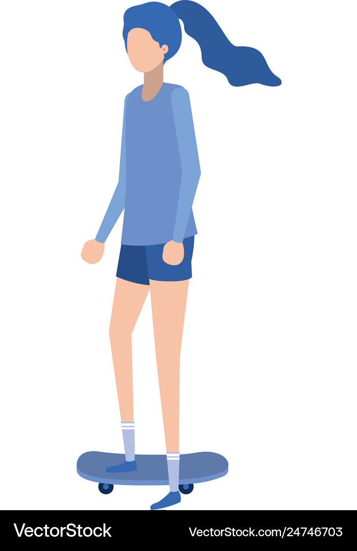 Young woman standing avatar character Royalty Free Vector