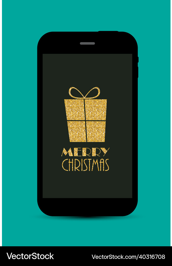 Abstract christmas and new year mobile phone Vector Image