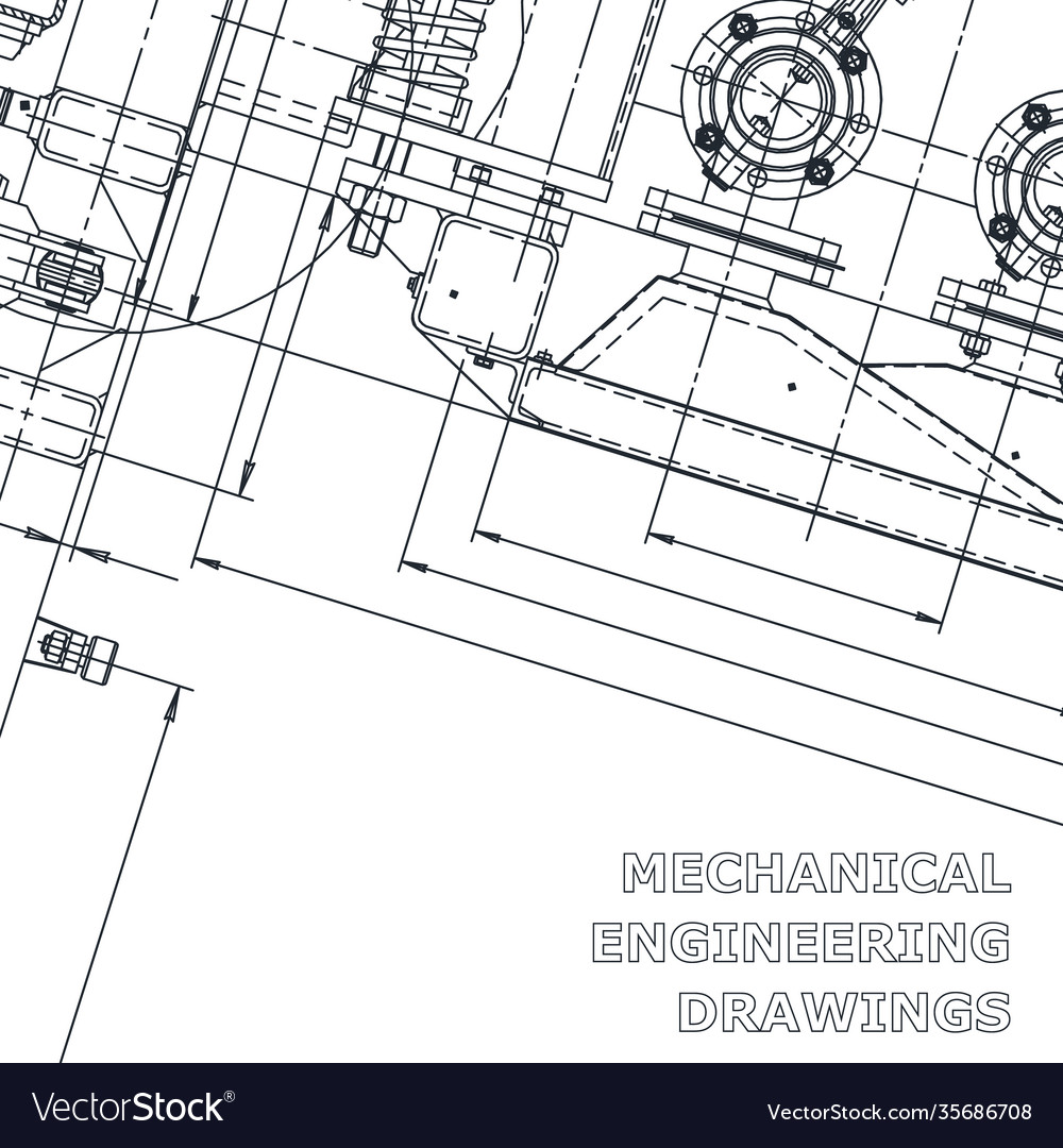 Blueprint engineering computer aided design Vector Image