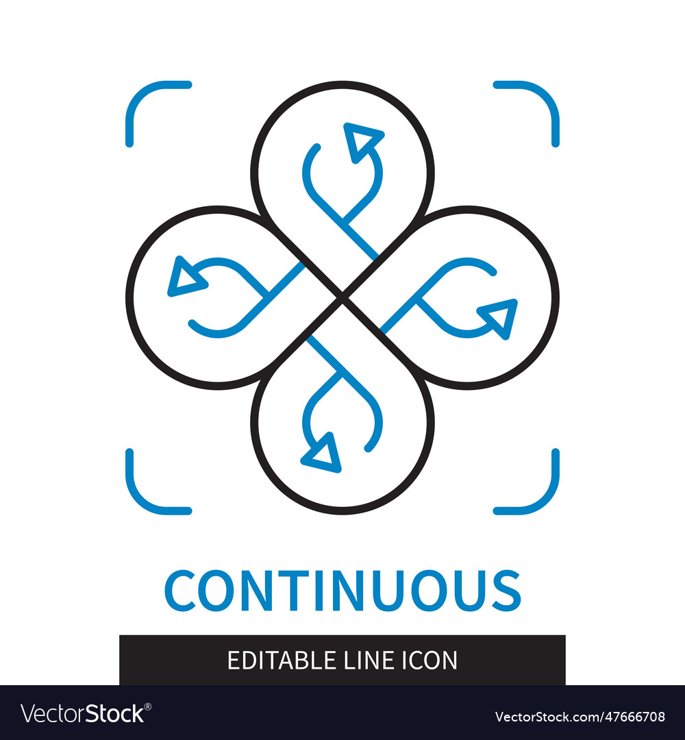 Continuous editable line icon Royalty Free Vector Image