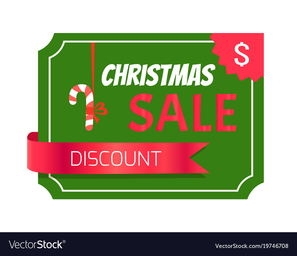 Discount christmas sale card Royalty Free Vector Image