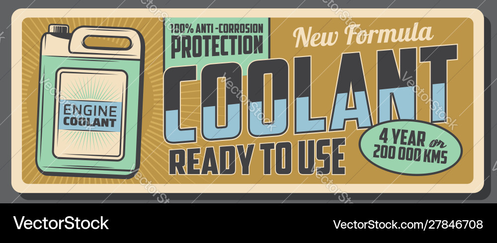 Engine coolant antifreeze jerry can car service Vector Image