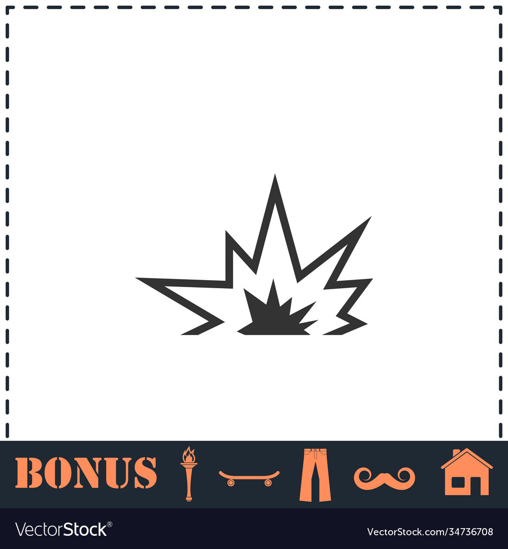 Explosion icon flat Royalty Free Vector Image - VectorStock