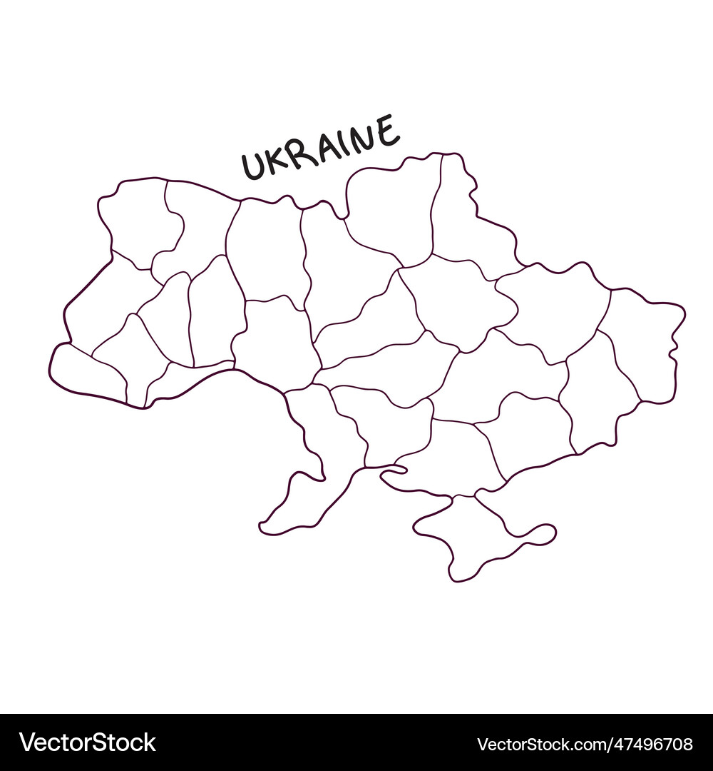 Hand drawn doodle map of ukraine Royalty Free Vector Image