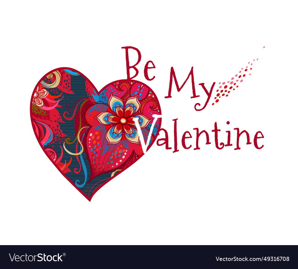 Heart romantic decor be my valentine Royalty Free Vector