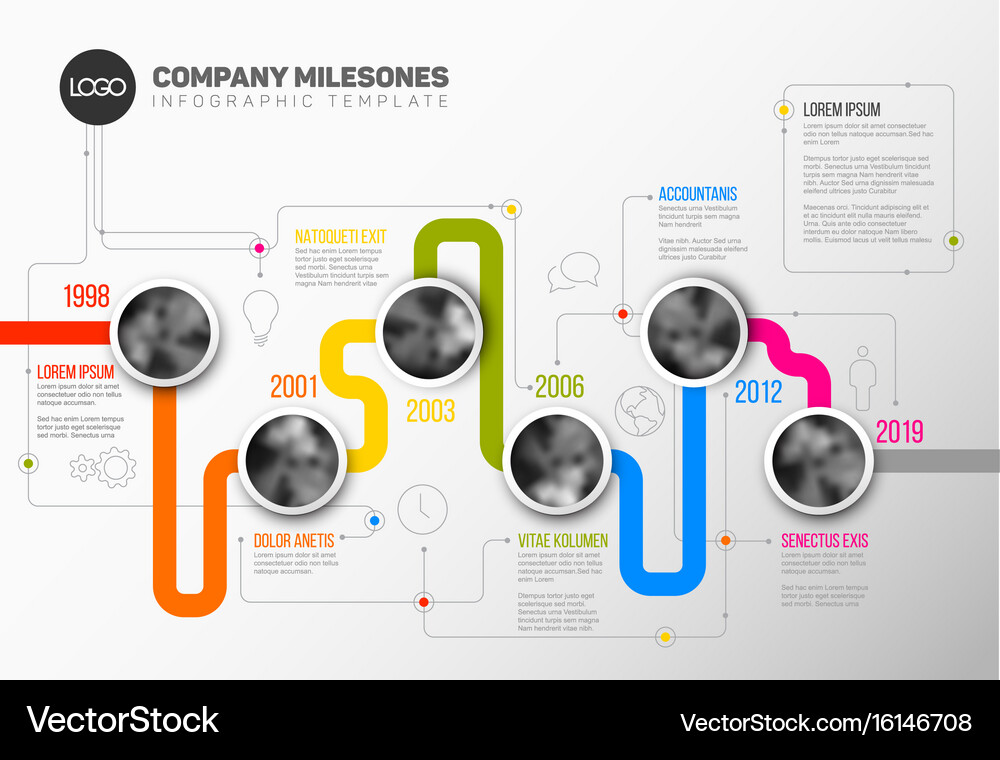 Infographic company milestones timeline template Vector Image
