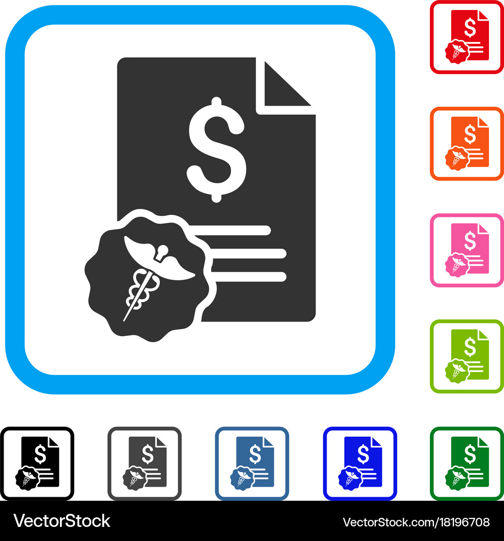 Medical invoice framed icon Royalty Free Vector Image