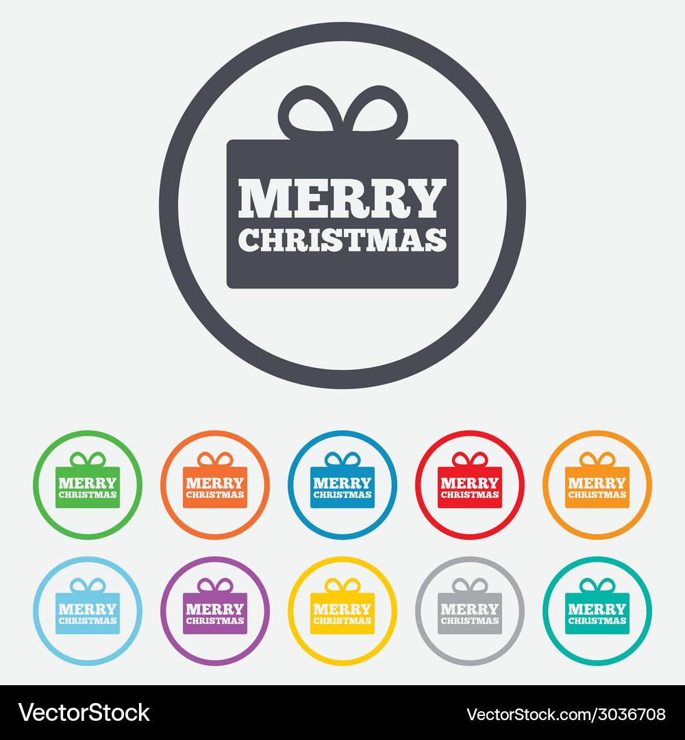 Merry christmas gift sign icon present symbol Vector Image