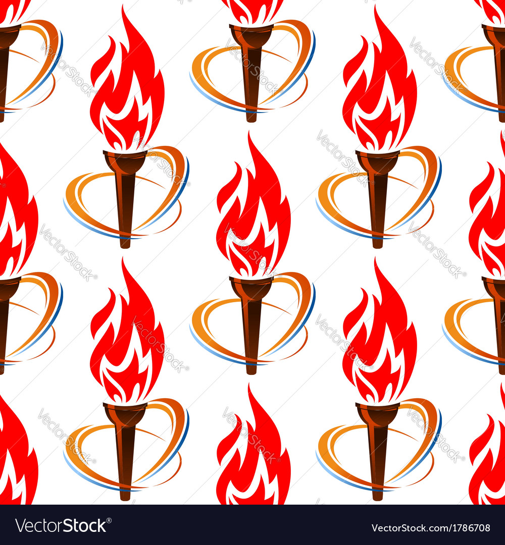 Seamless pattern with torch fire Royalty Free Vector Image