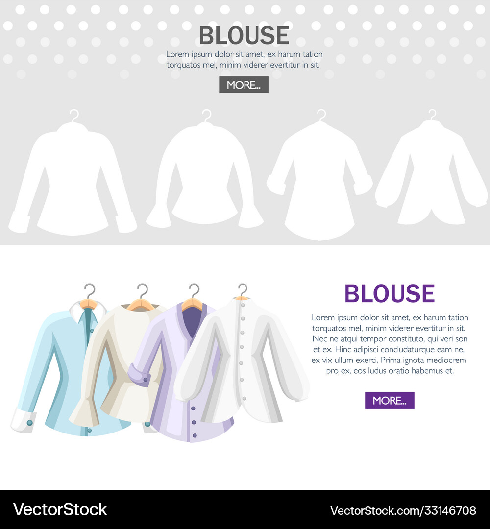 Set colorful blouses collection women Royalty Free Vector