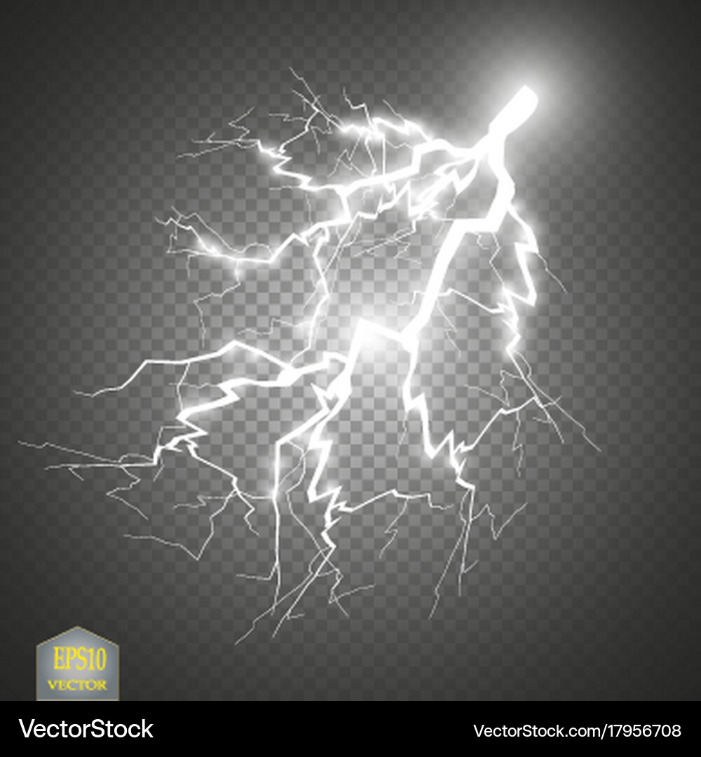 Set of lightnings thunder-storm and lightnings Vector Image