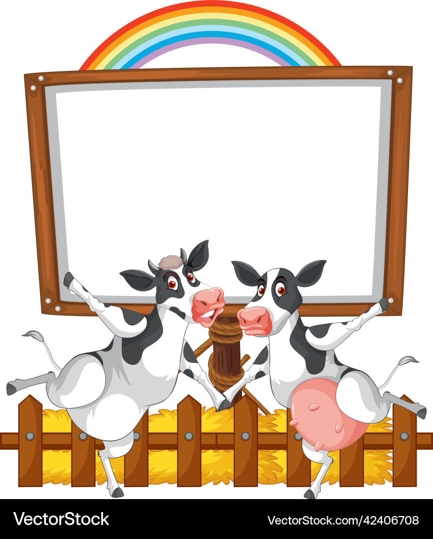 Sign board with animal farm on white background Vector Image