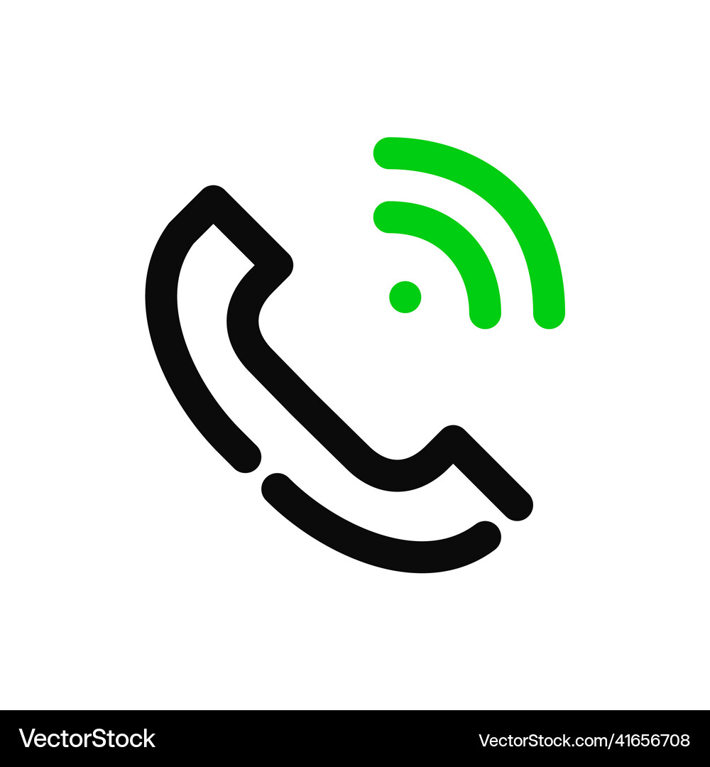 Simple line art phone call icon pixel perfect Vector Image