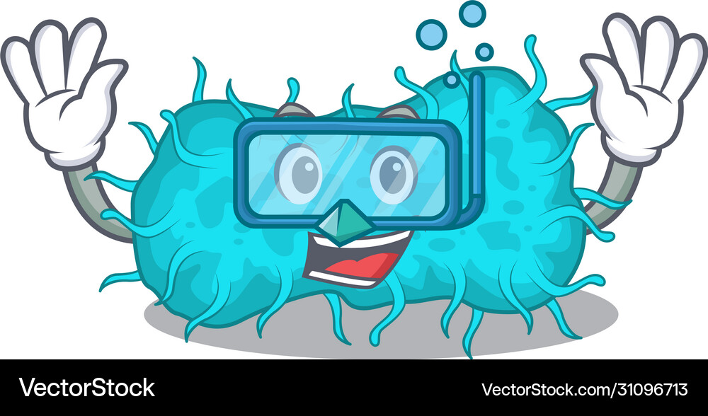 Bacteria prokaryote mascot design concept wearing Vector Image