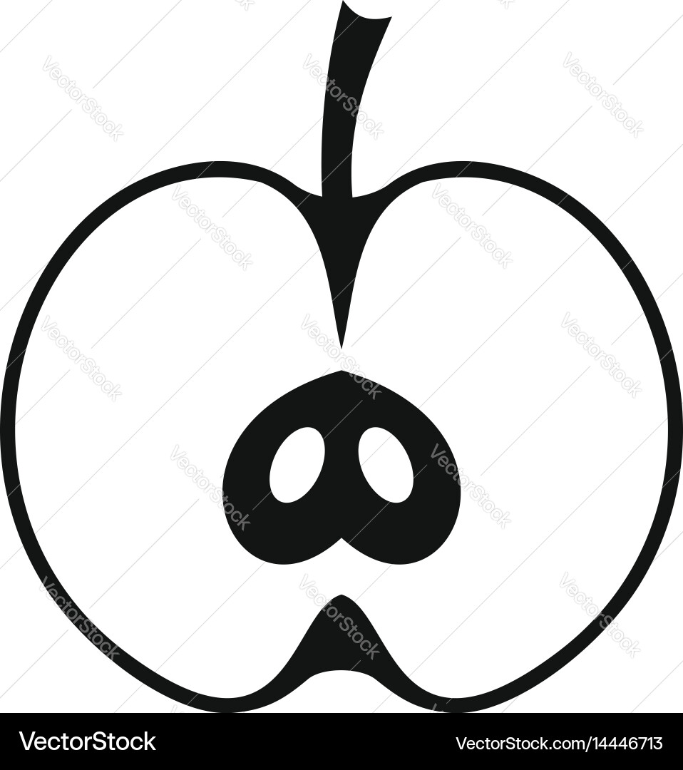 Half apple icon simple style Royalty Free Vector Image