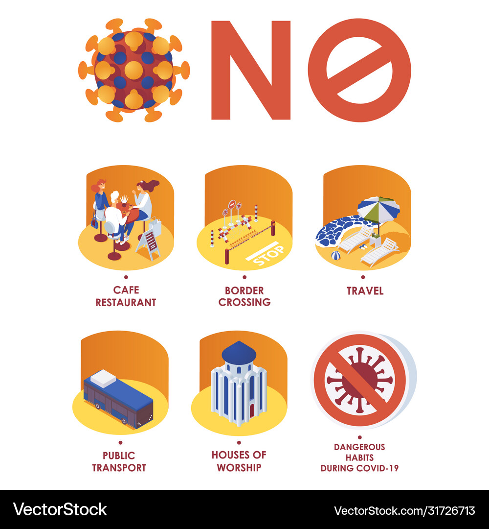 Isometric infographic during a viral disease Vector Image