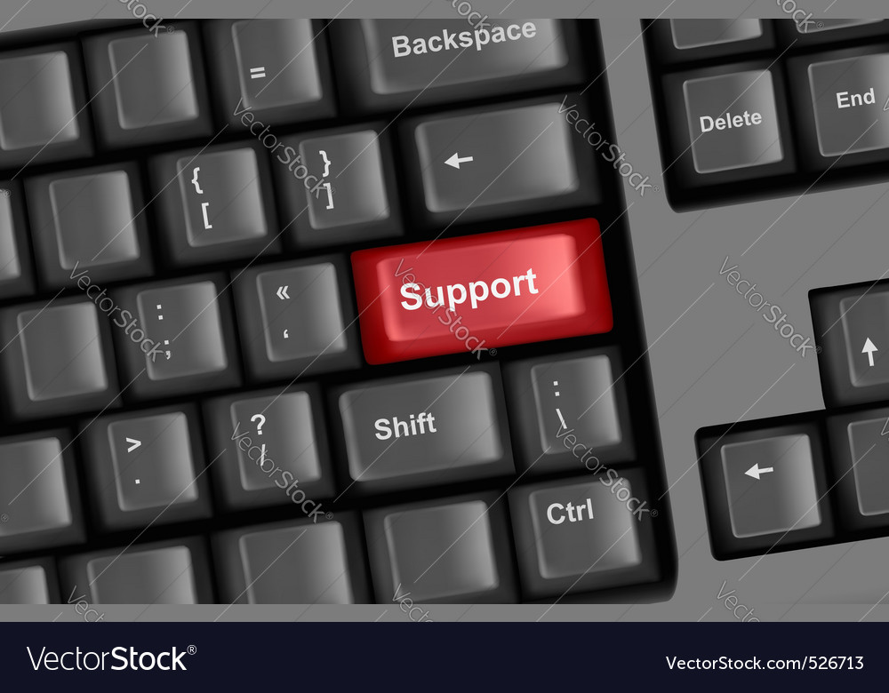 Keyboard with support Royalty Free Vector Image