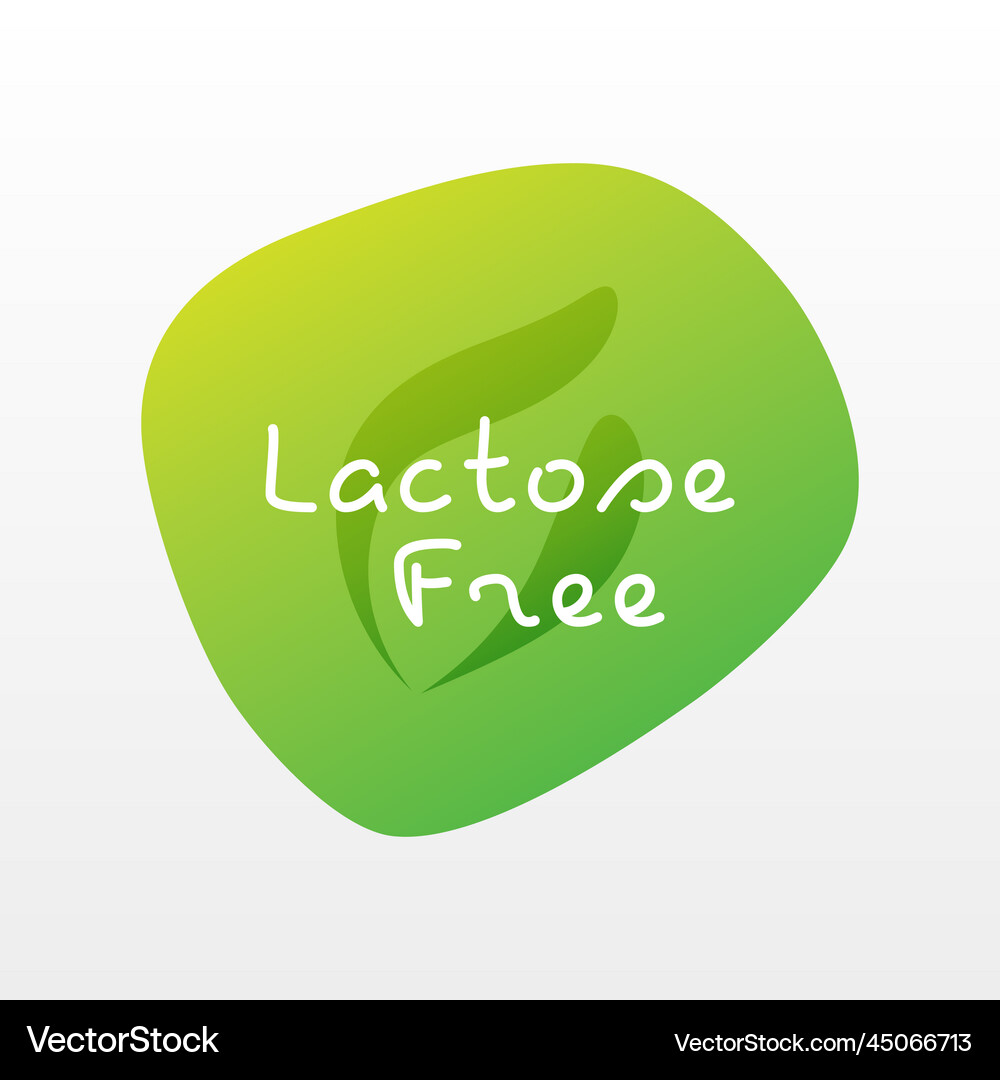 Lactose free icon isolated green gradient sign Vector Image