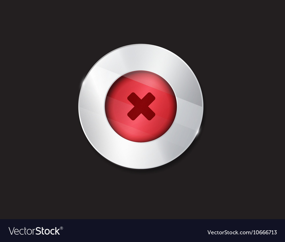 No button cross Royalty Free Vector Image - VectorStock