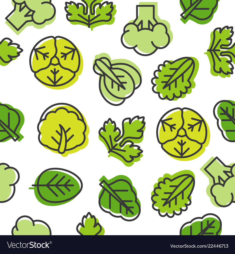 Seamless outline vegetable pattern Royalty Free Vector Image