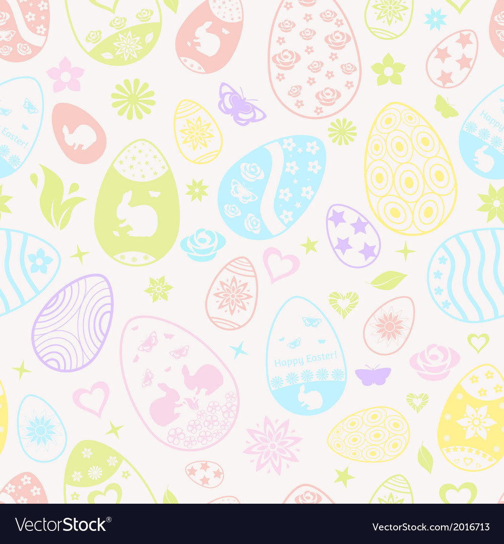 Seamless pattern of Easter eggs Royalty Free Vector Image