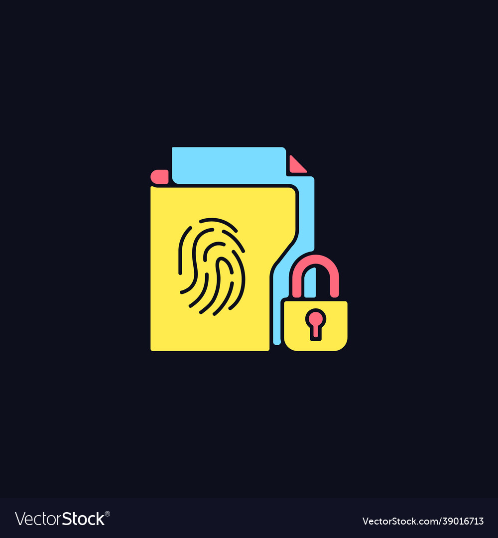 Sensitive information protection rgb color icon Vector Image Sensitive information protection rgb color icon Vector Image