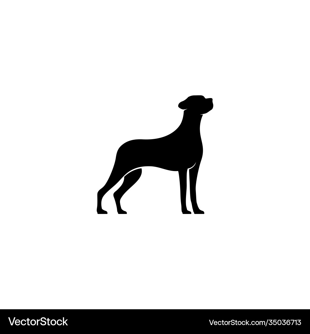 Silhouette standing dog good for logo design Vector Image