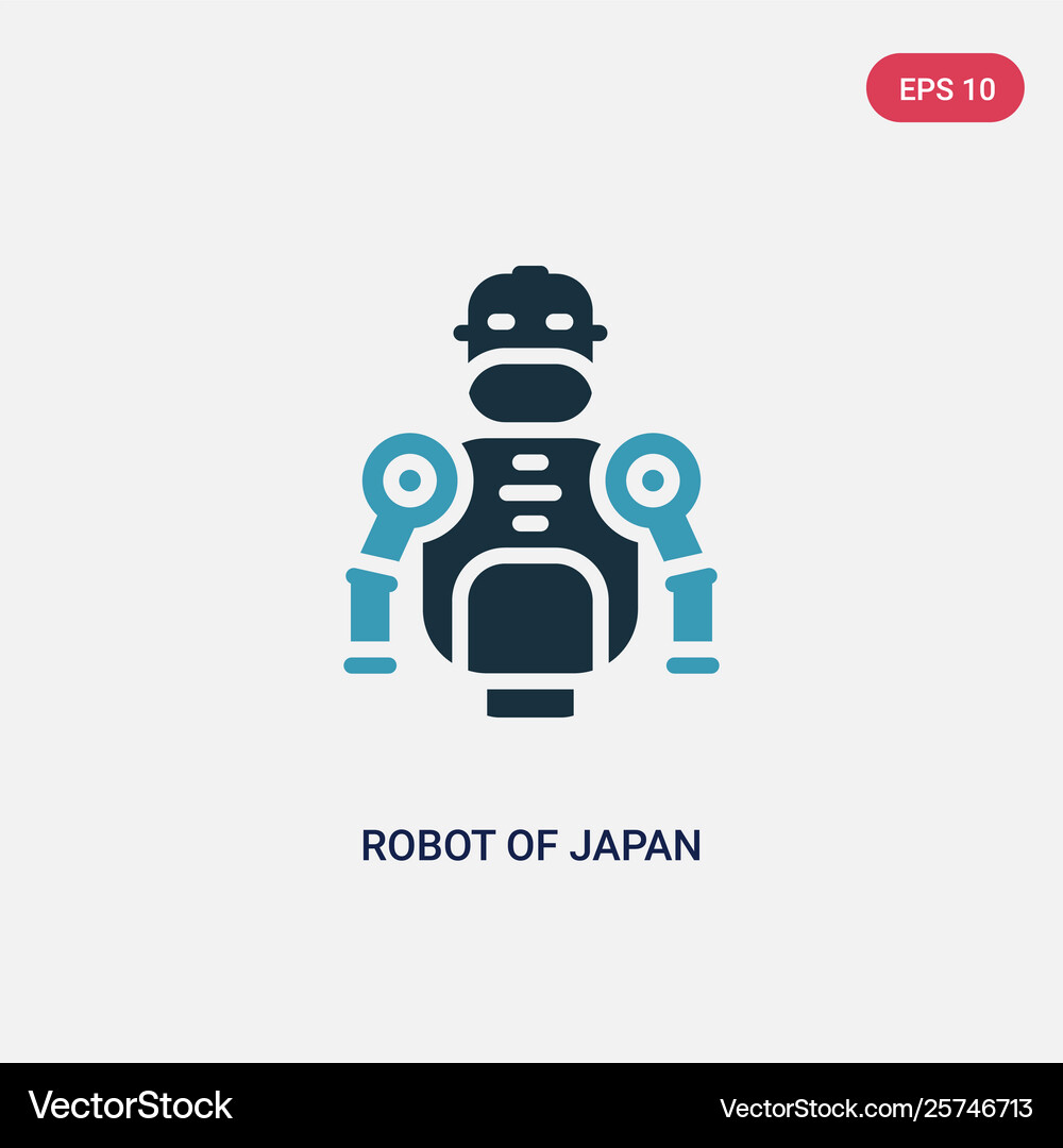Two color robot japan icon from other concept Vector Image