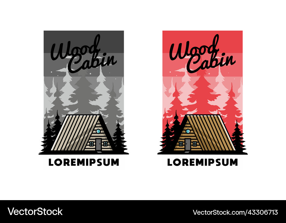 Vintage wood cabin design Royalty Free Vector Image