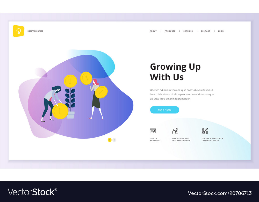 Website template design Royalty Free Vector Image