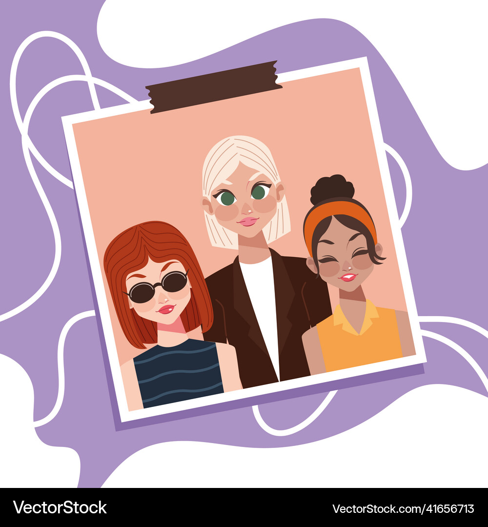 Women group in picture Royalty Free Vector Image