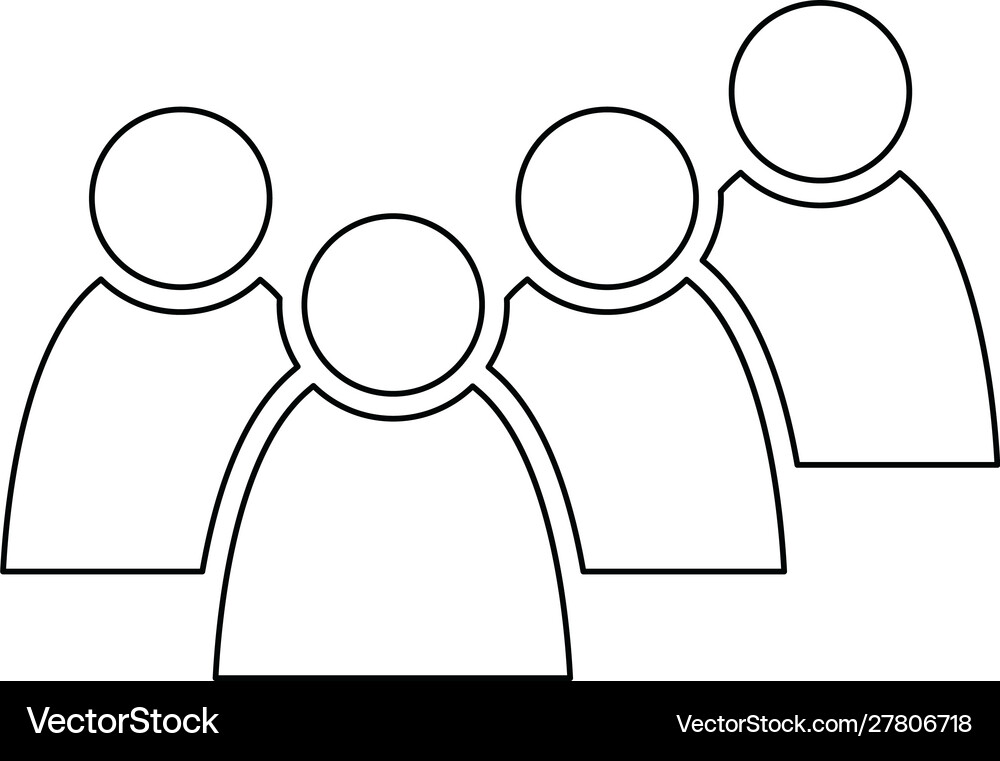 4 people icon group persons simplified human Vector Image