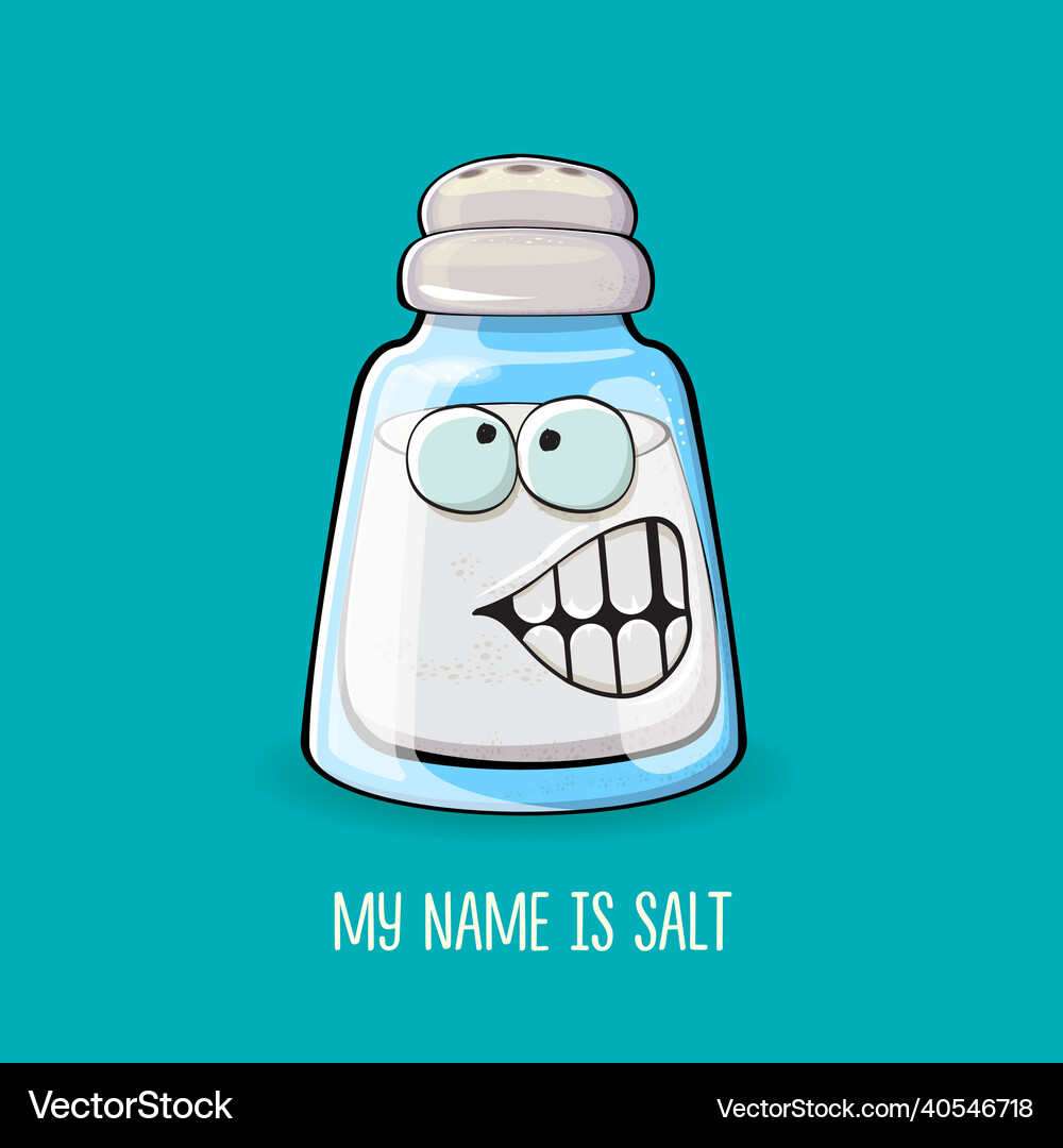 Cute cartoon salt shaker with smiling faces Vector Image