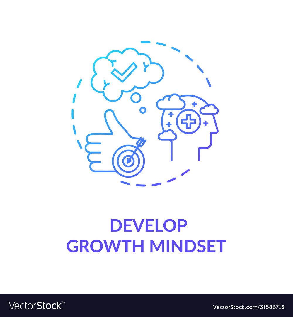 Develop growth mindset concept icon Royalty Free Vector