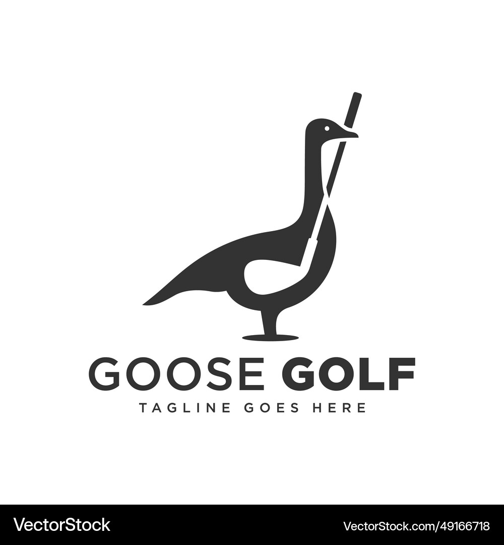 Goose golf sport logo Royalty Free Vector Image