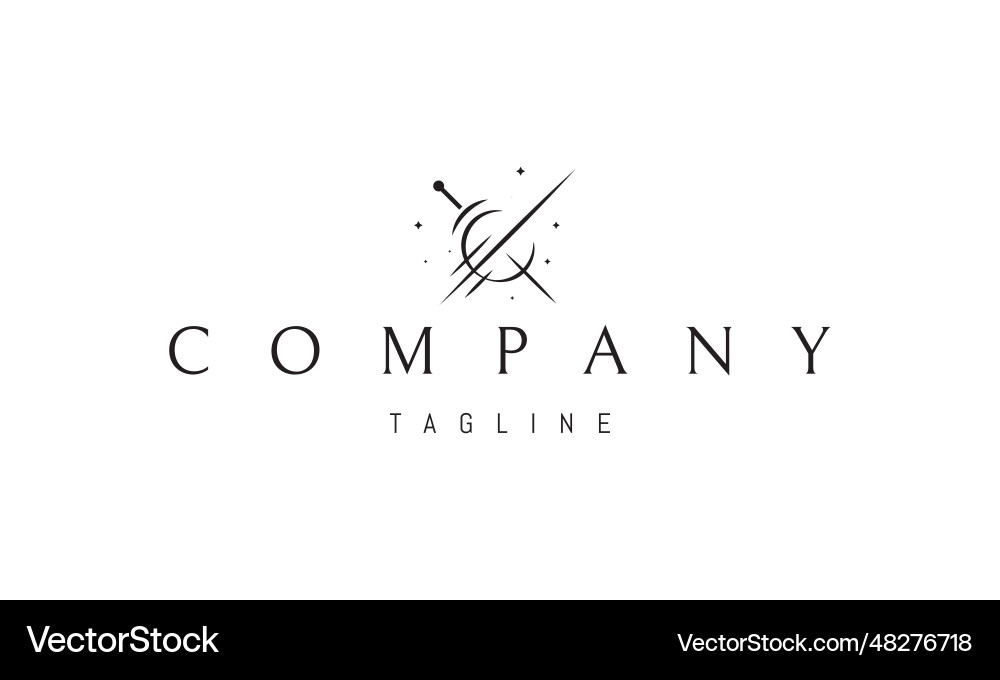 Logo on which an abstract image of a sword Vector Image